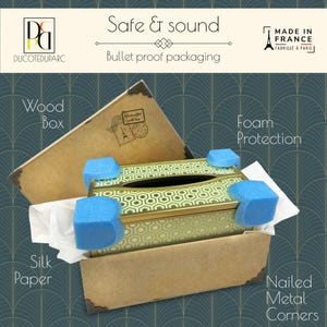 Art Deco Tissue Box – Custom Glass Tissue Holder – Hand-painted ...