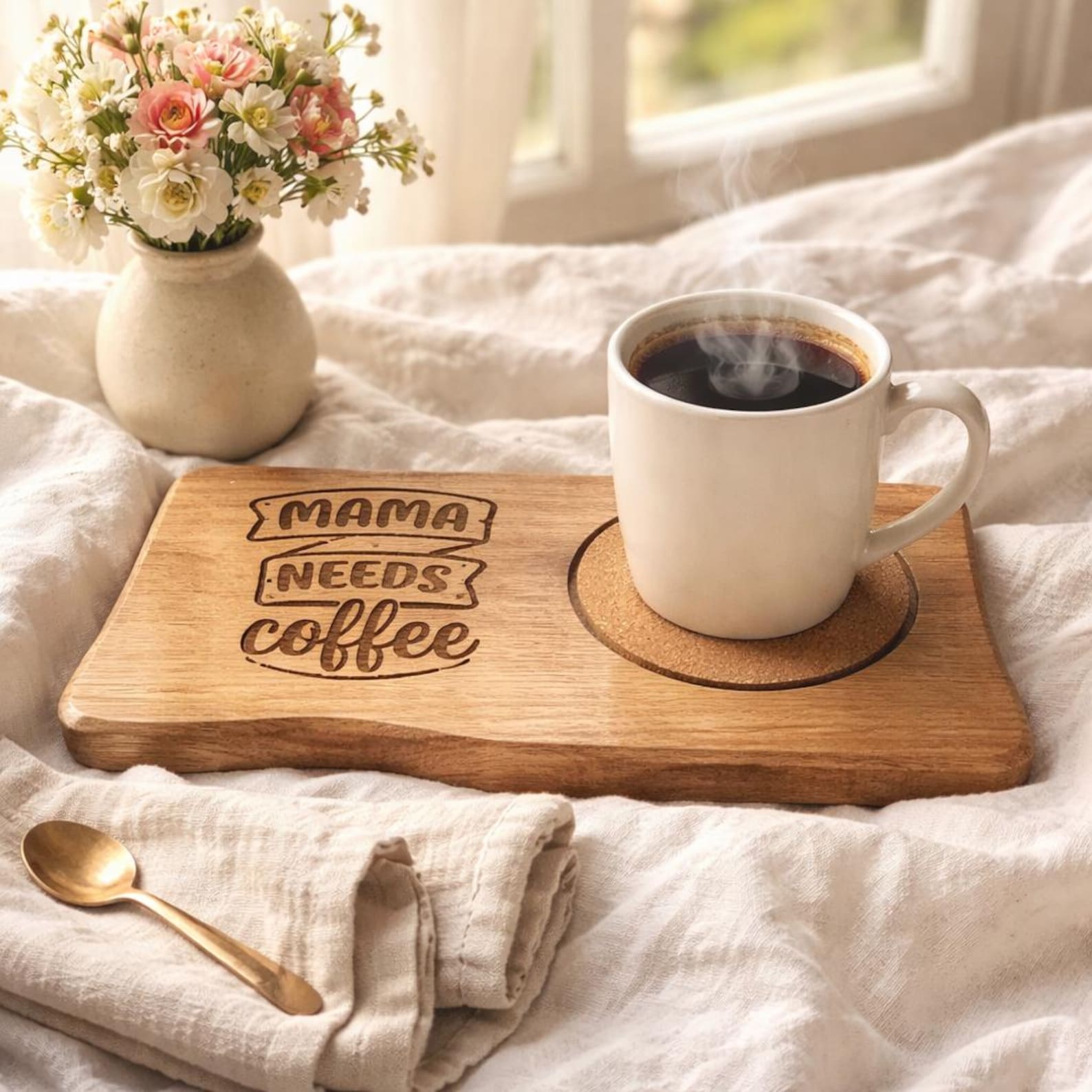 Coffee Lover's Coaster, Handcrafted Hardwood - Etsy