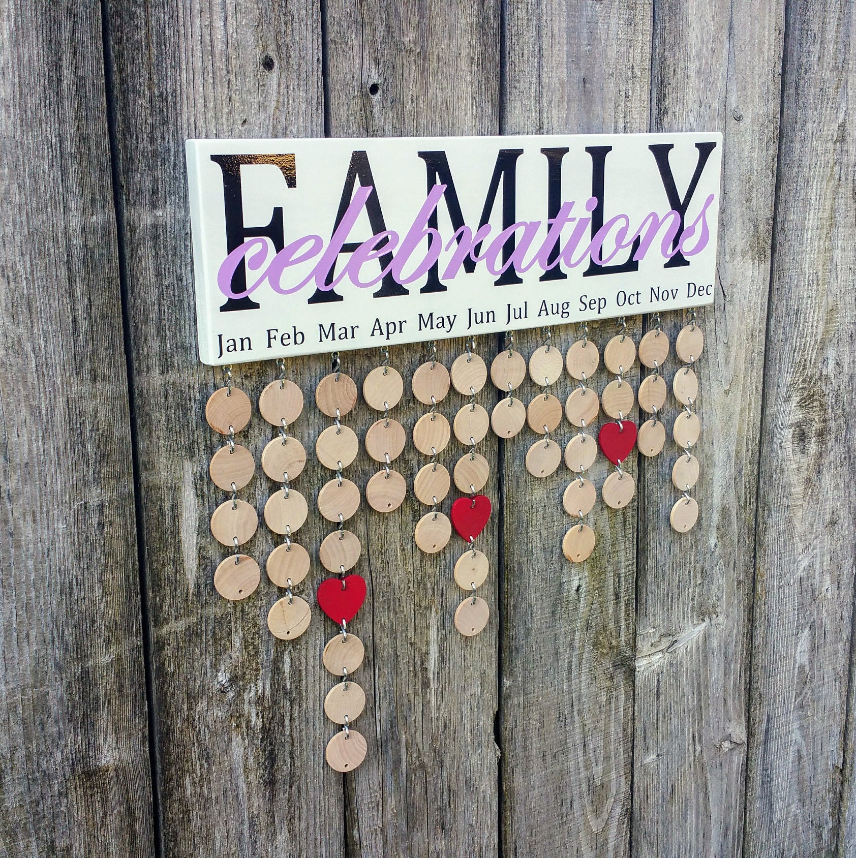 Family Birthday Board Sign with tags Family Celebrations | Etsy