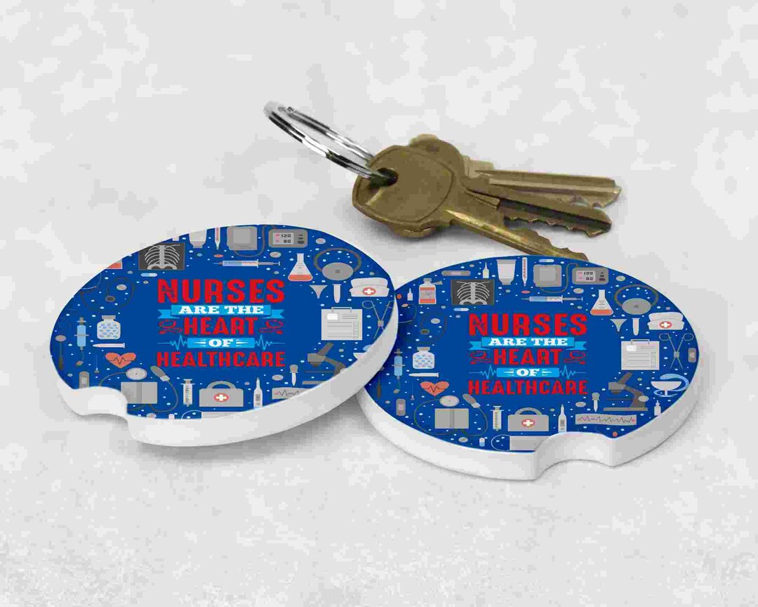 Nurses Are the Heartbeat of Healthcare Sandstone Car Coaster, Nurse ...