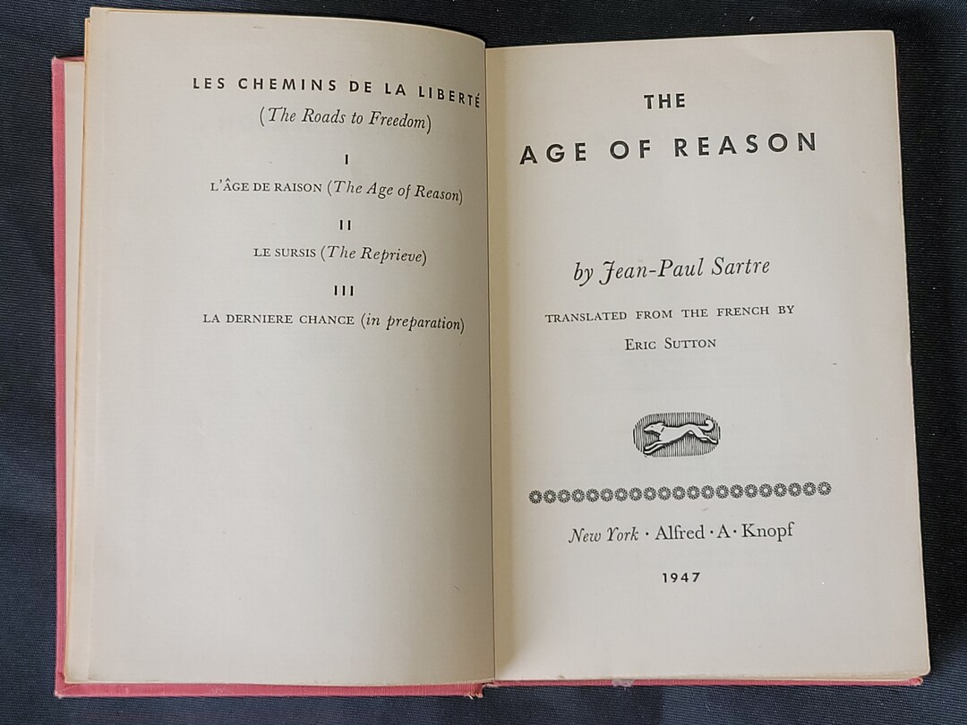 The Age of Reason by Jean-paul Sartre First 1st US Edition Print Road ...