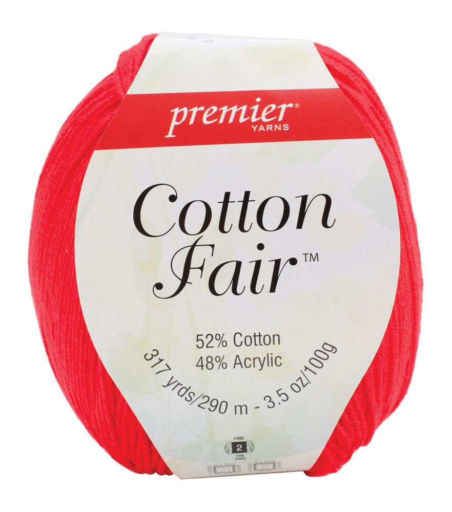New Premier® Cotton Fair® Solids and Multis Yarn 1 Skein 3.5 Oz ...
