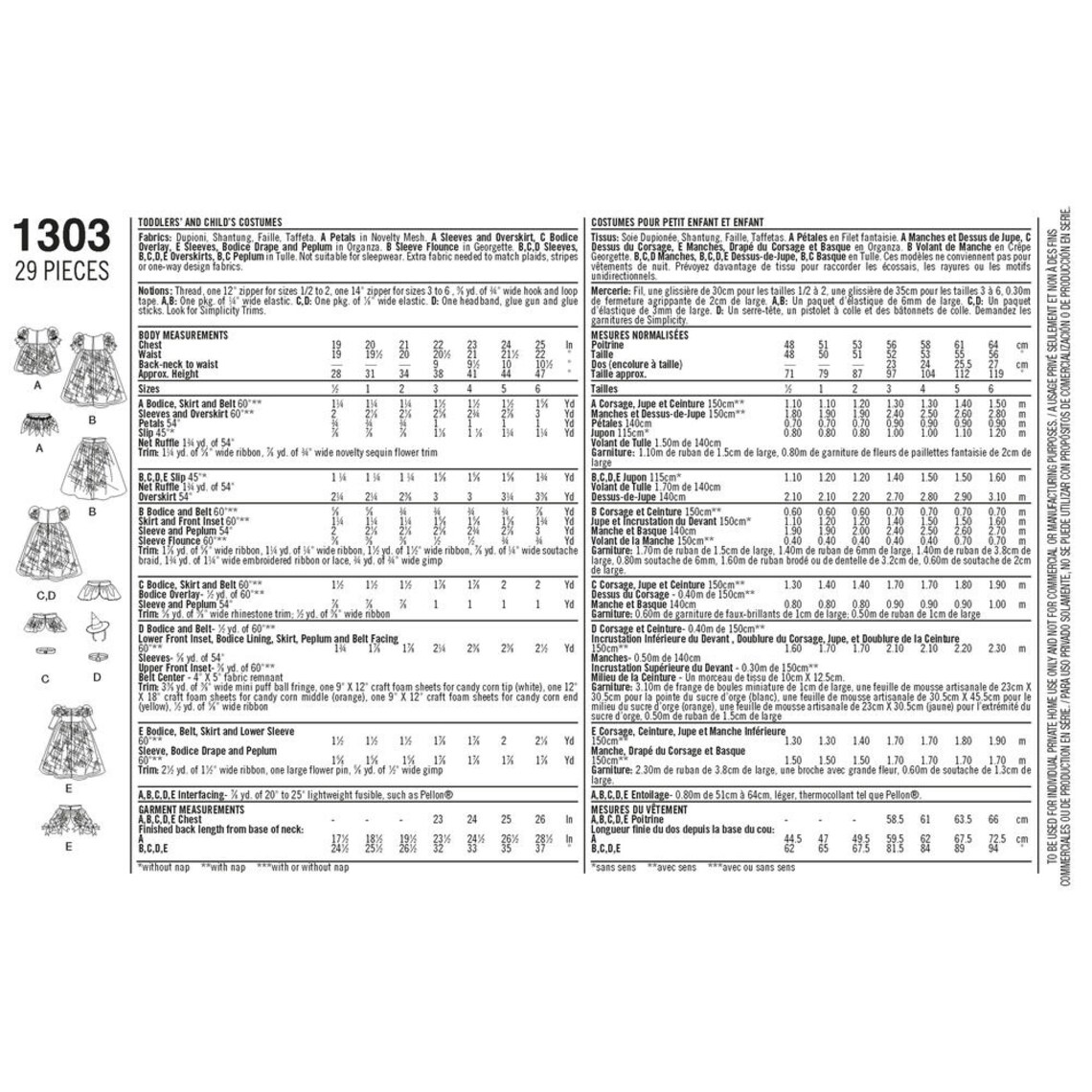 Simplicity 1303 UNCUT Toddler Princess Costume Sewing Pattern: - Etsy