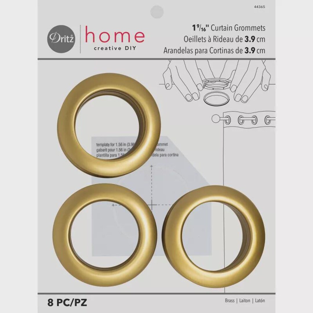 New Snap Together Dritz Brass Grommets BRASS 44365 1 Pack of 8 Pieces 1 ...