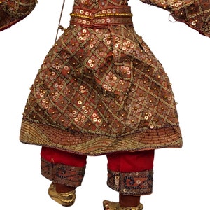 Wooden Gold Thai Burmese Puppet With Beard Marionette With Strings ...