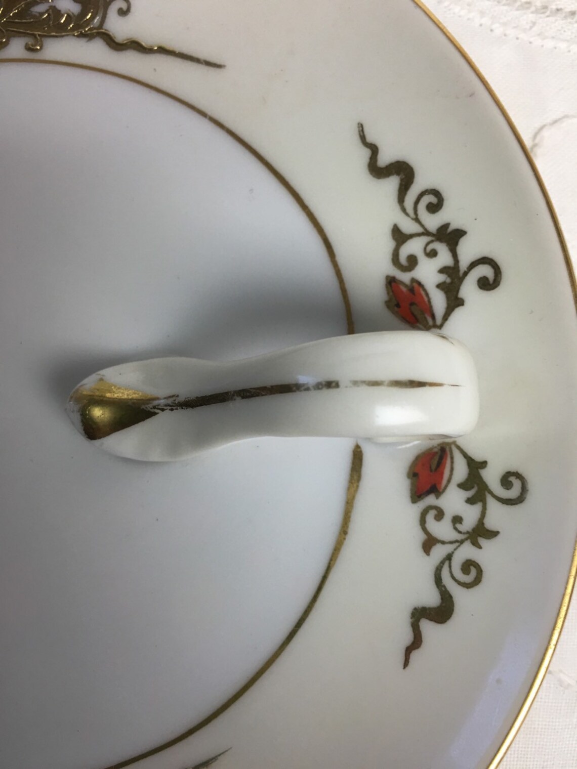 Noritake Red Mark Nippon Porcelain Handle Plate Tray Gold - Etsy