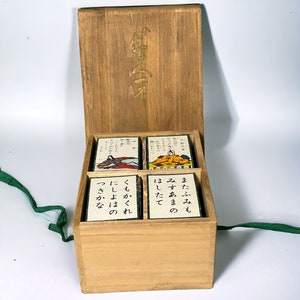 50s Japanese Uta-garuta Traditional Card Game in Wooden Box - Etsy