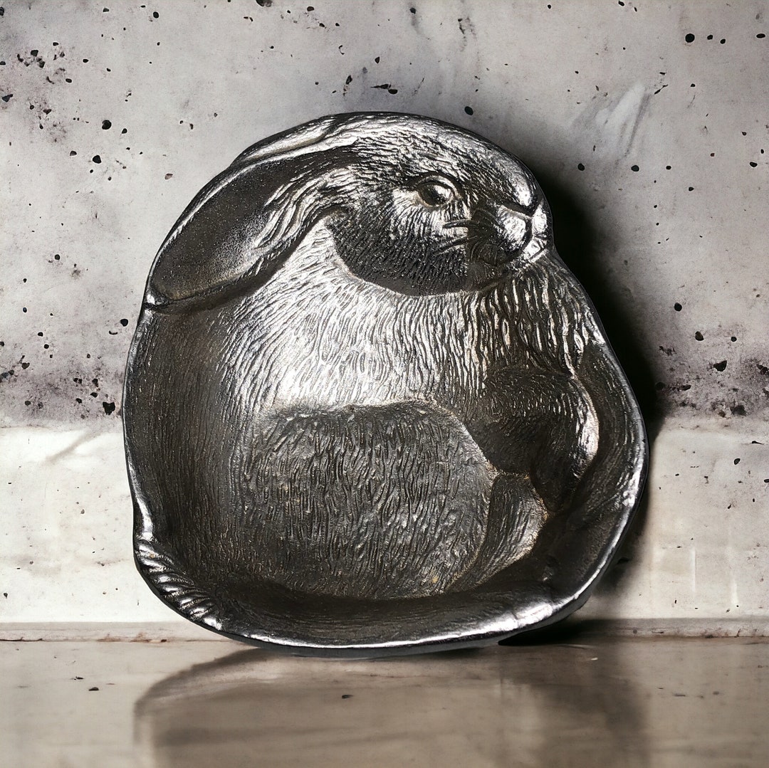 Wilton RWP Pewter Metal Bunny Rabbit Nut Trinket Easter Candy 6 Bowl ...