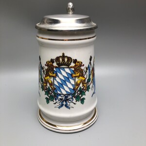 GERZ Ceramic Beer Stein Zinn 95% With Blue & White Checked - Etsy