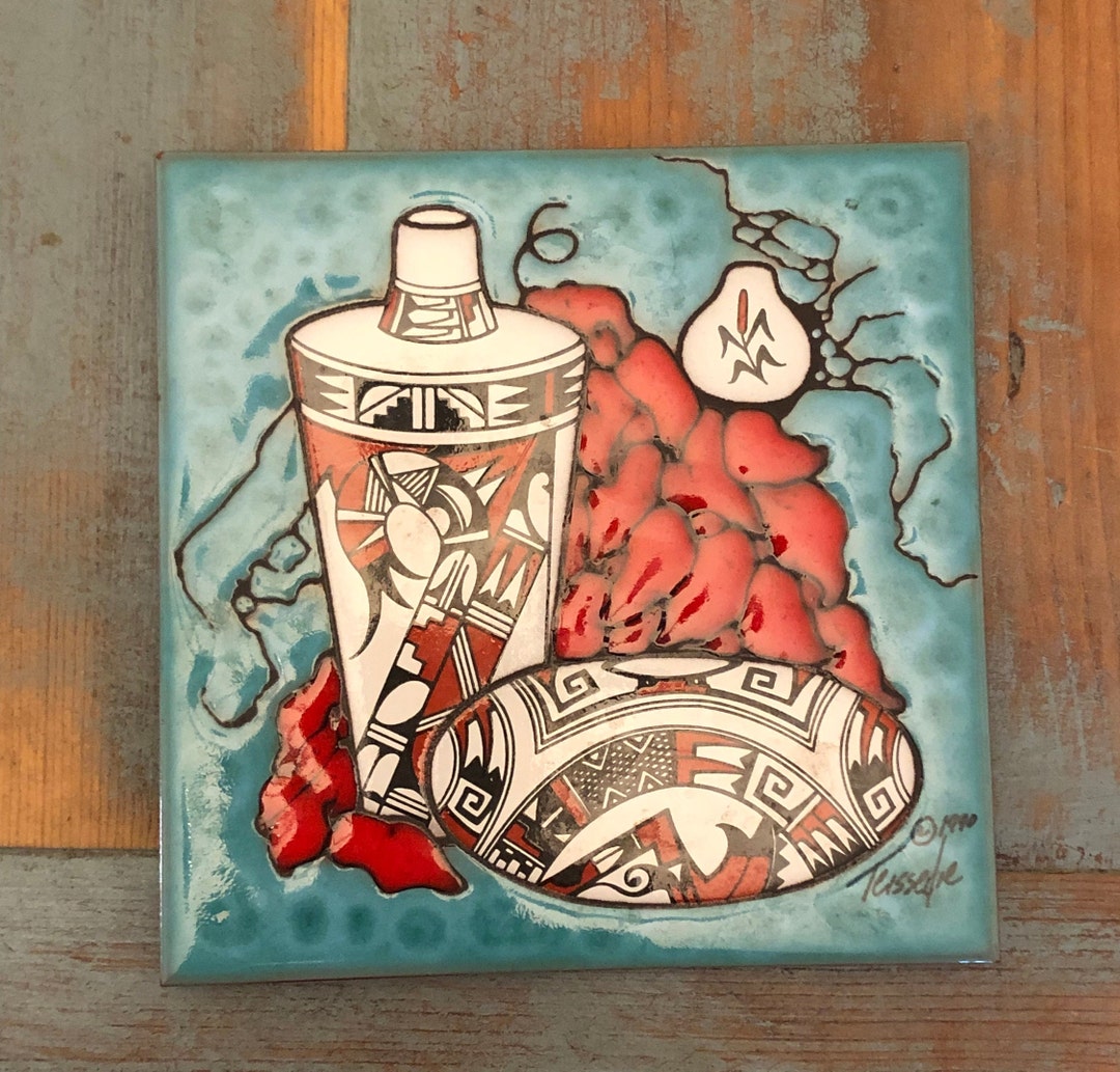 1985 Cleo Teissedre 6x6 Art Tile Trivet Wall - Etsy