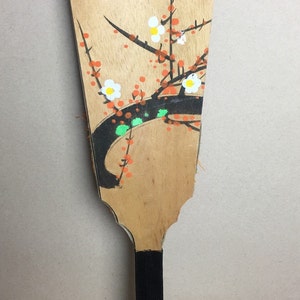 16" Japanese Hagoita Geisha Wooden Paddle Ornamental Fan 3D Woman With ...