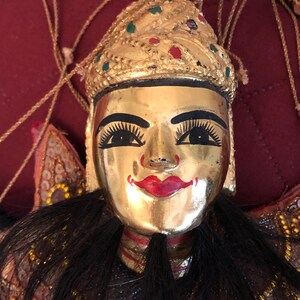 Wooden Gold Thai Burmese Puppet With Beard Marionette With Strings ...