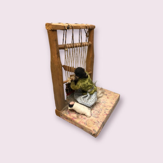 Native American Indian Navajo Woman Rug Weaving Loom Weaver - Etsy