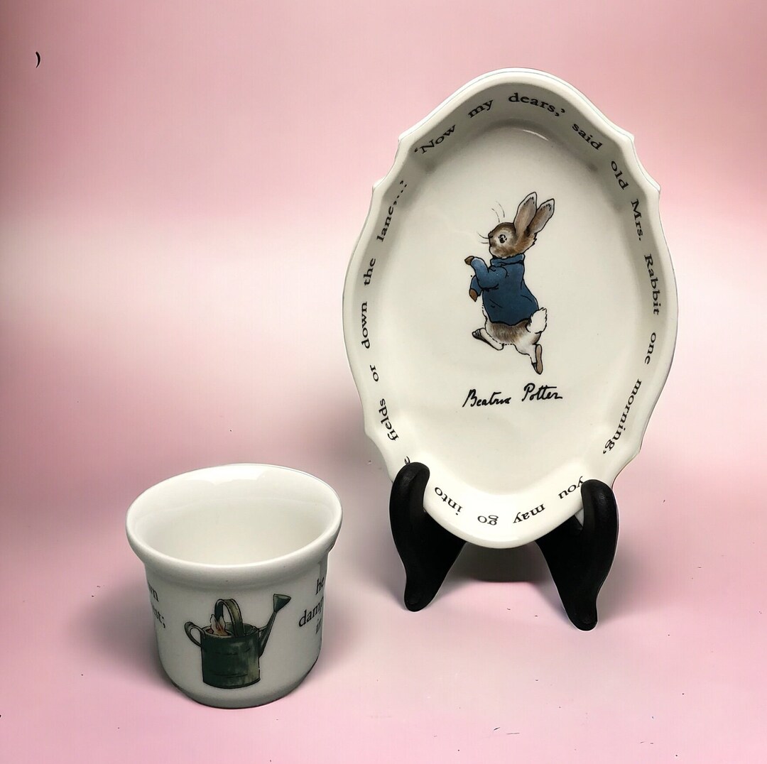 2 Piece Wedgwood Peter Rabbit Beatrix Potter - Small Oval Ring Dish and ...