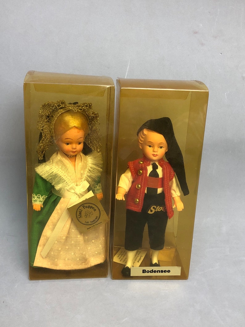 Rare Set of 2 Original Stoll Puppen W. Germany Folk Doll | Etsy