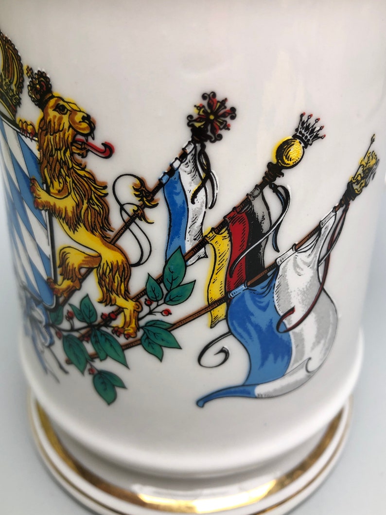 GERZ Ceramic Beer Stein Zinn 95% With Blue & White Checked - Etsy