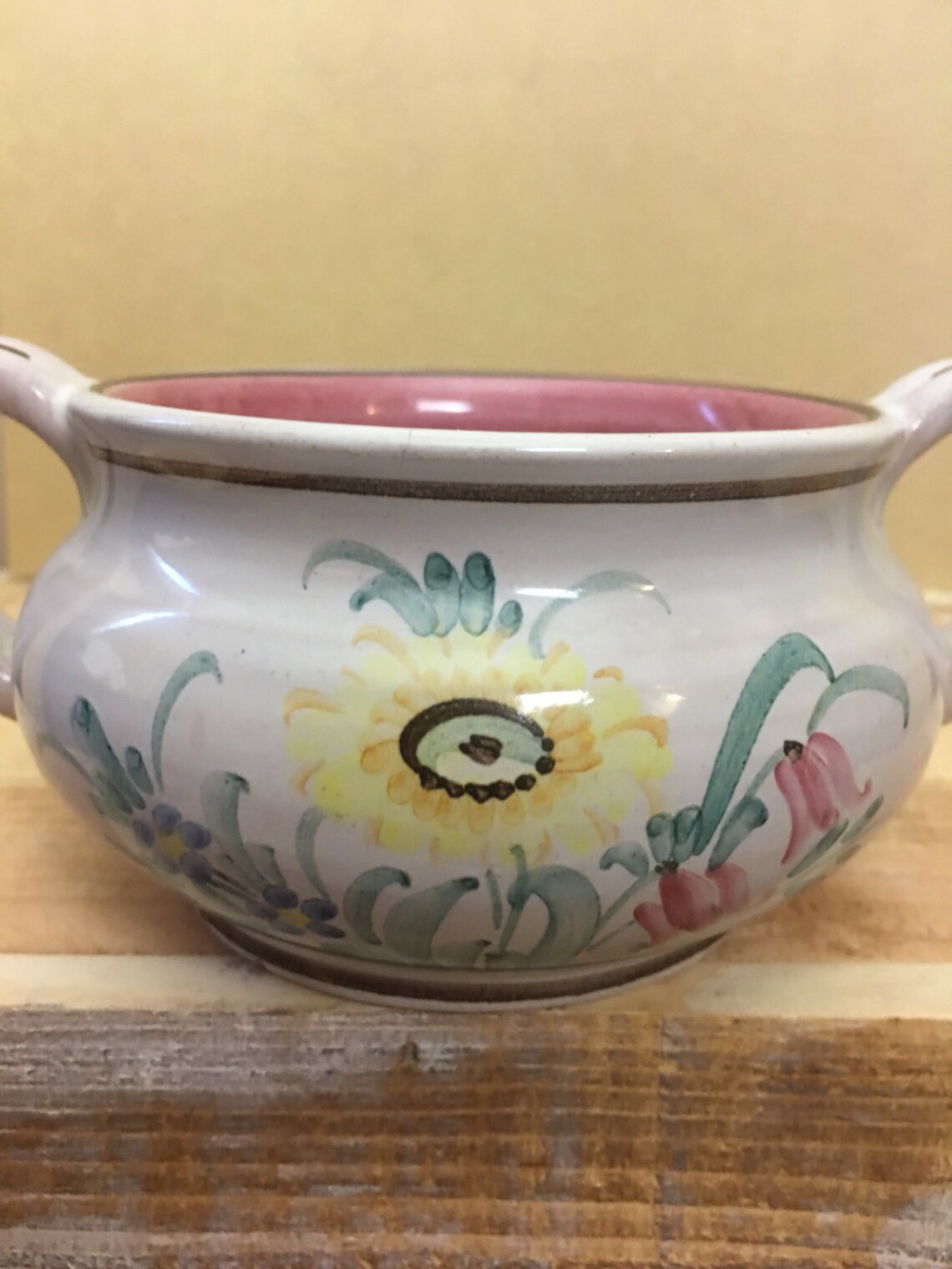 Denmark's Lars Syberg Ceramic Two Handled Bowl With Floral | Etsy