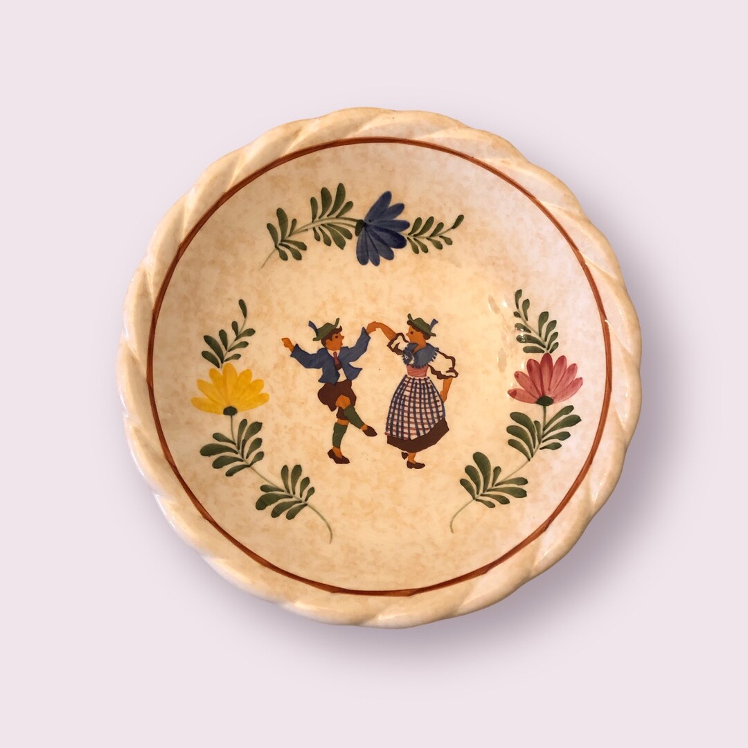 Alpine Peasant Ware " Serving Bowl #30 Rare Cord Edge Design Hand ...