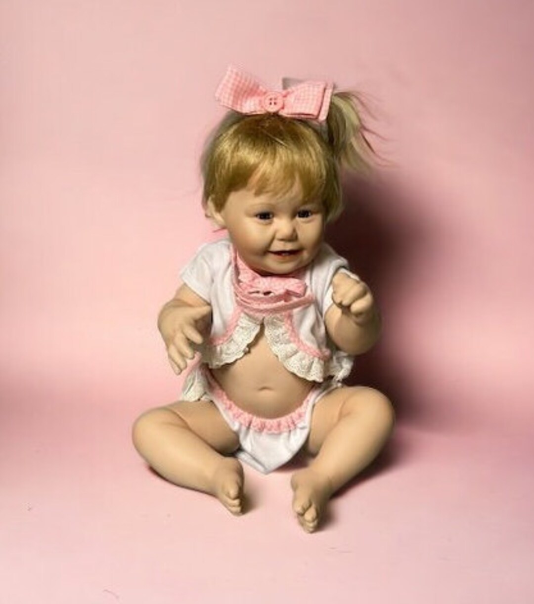 1993, “cute as a Button” 12” (sitting) Porcelain Girl Baby Doll by ...