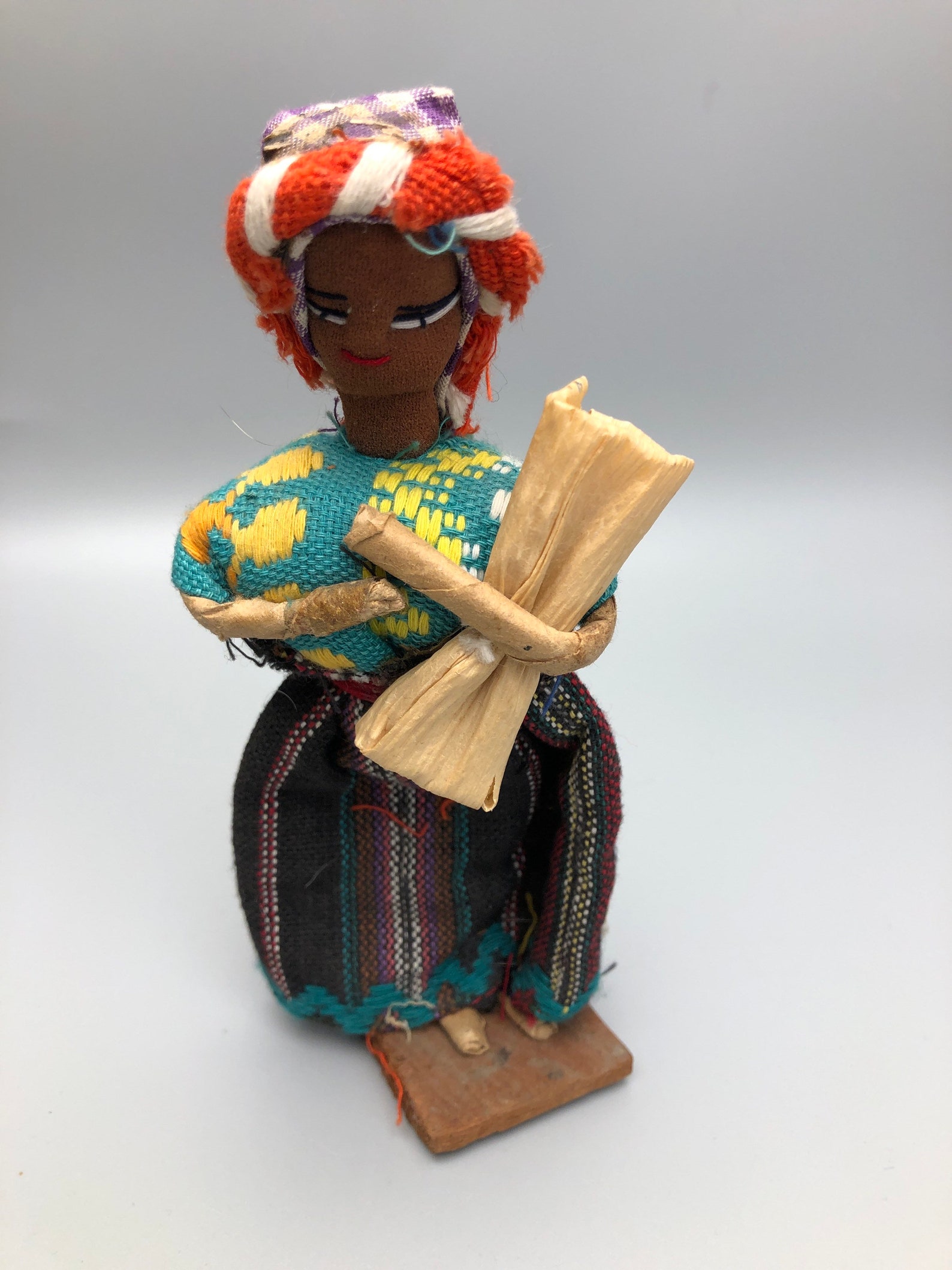 Peru Folk Art Set of 3 Dolls, Hand Made Family Dolls Carrying Bundle on ...