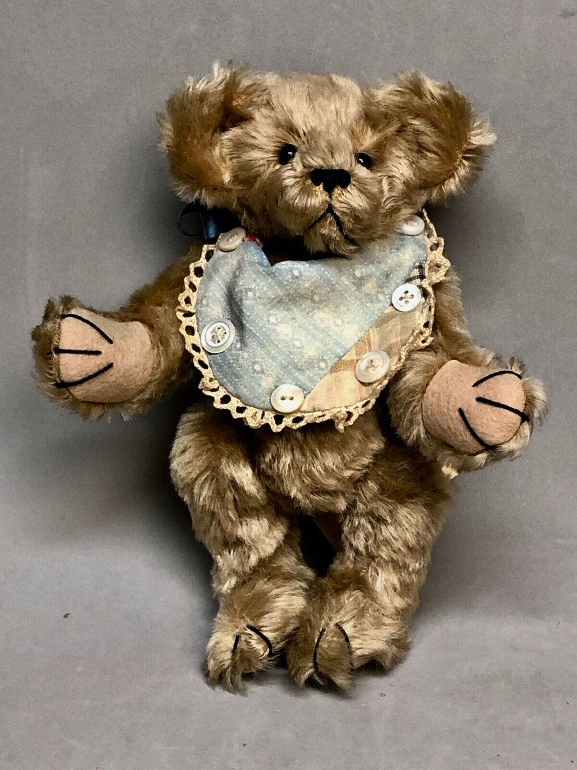 Rare Art Sandy Fleming 8" Bear "percy" #13 Glass Eyes Distressed Mohair ...