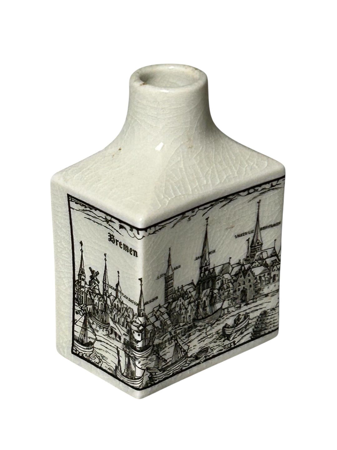 Vintage Small Altenkunstadt Porcelain Flask/decanter Bud Vase Black ...