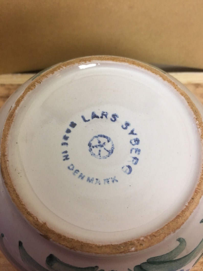 Denmark's Lars Syberg Ceramic Two Handled Bowl With Floral | Etsy