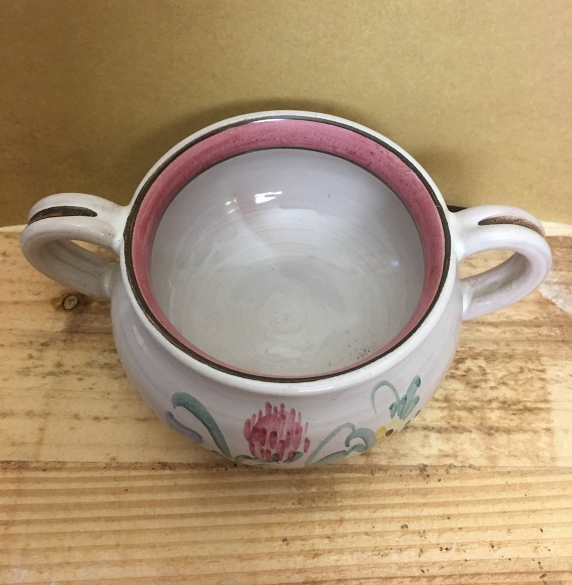 Denmark's Lars Syberg Ceramic Two Handled Bowl With Floral | Etsy