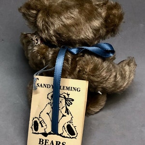 Rare Art Sandy Fleming 8" Bear "percy" #13 Glass Eyes Distressed Mohair ...