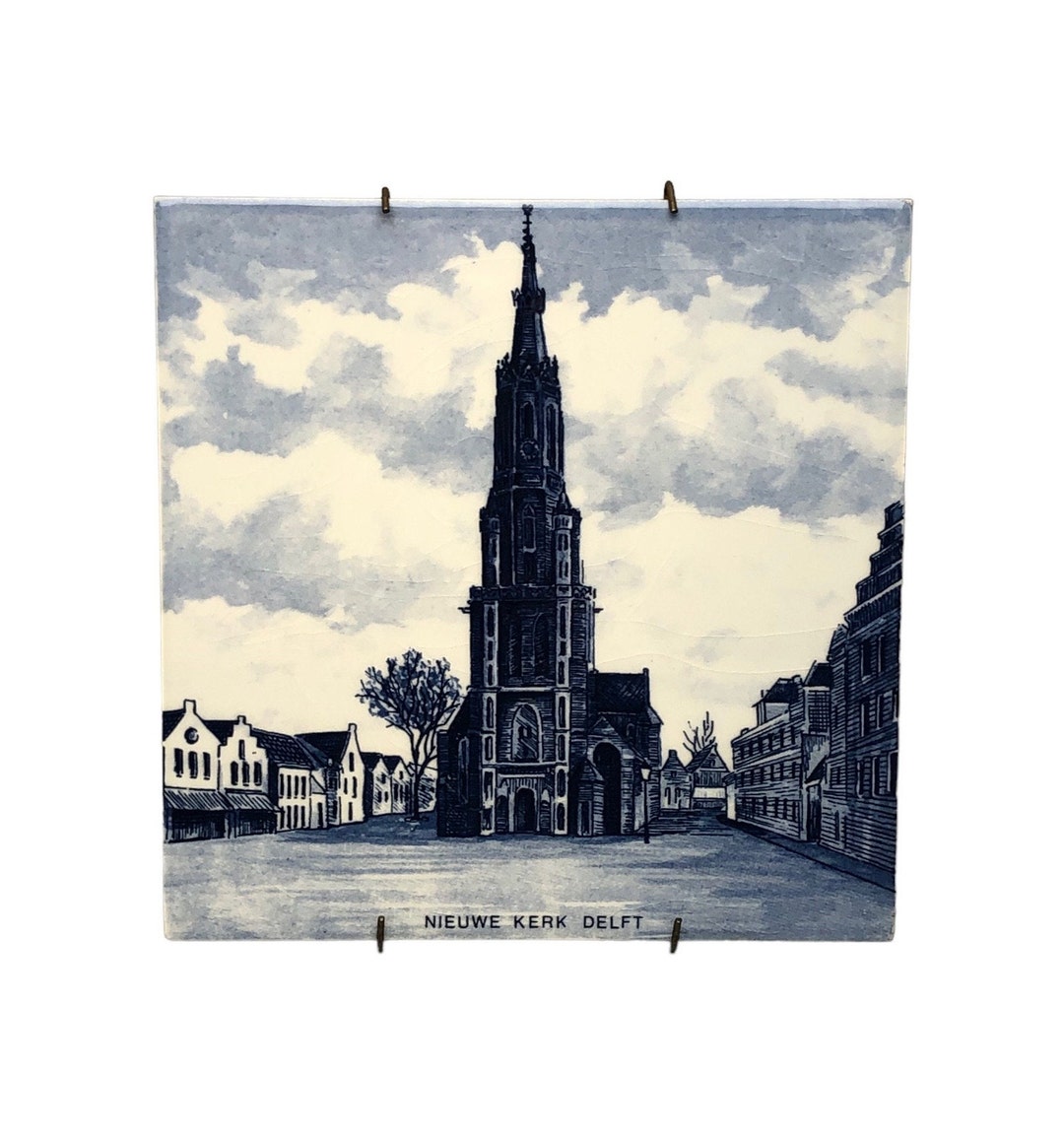 Hand Painted 6" Decorative Ceramic Tile Nieuwe Kerk , Delft HOLLAND ...