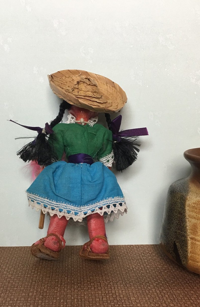 FREE SHIPPING Handmade Oil Canvas Mexican Doll Girl Figure | Etsy