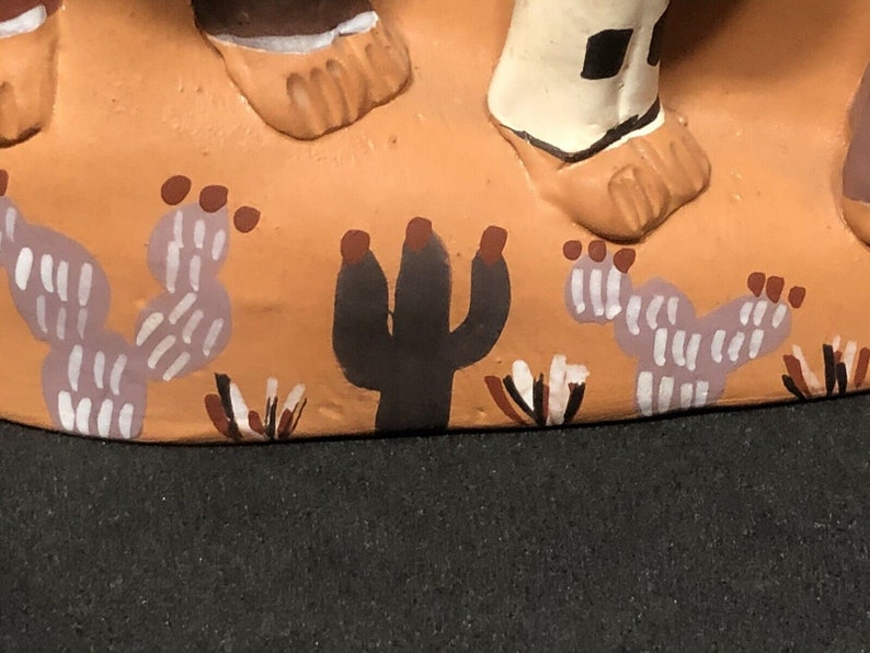 Rare Clay Figurine Peru 8 Men Carry Cross Cactus Handmade Folk - Etsy