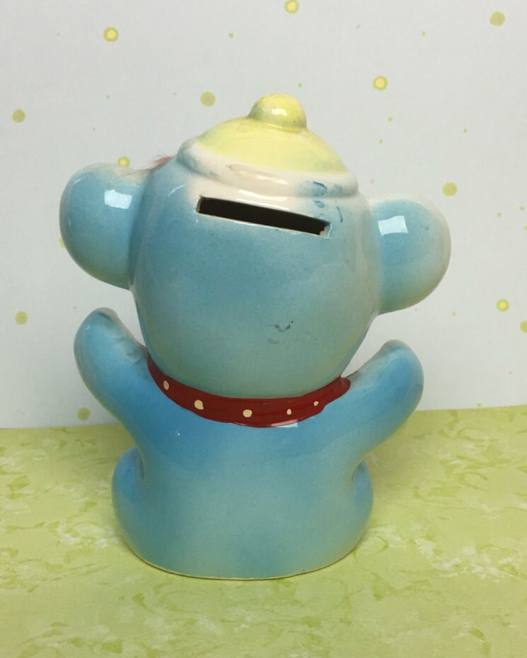 FREE SHIPPING Vintage 50s Ceramic Coin Bank Blue Dog With - Etsy