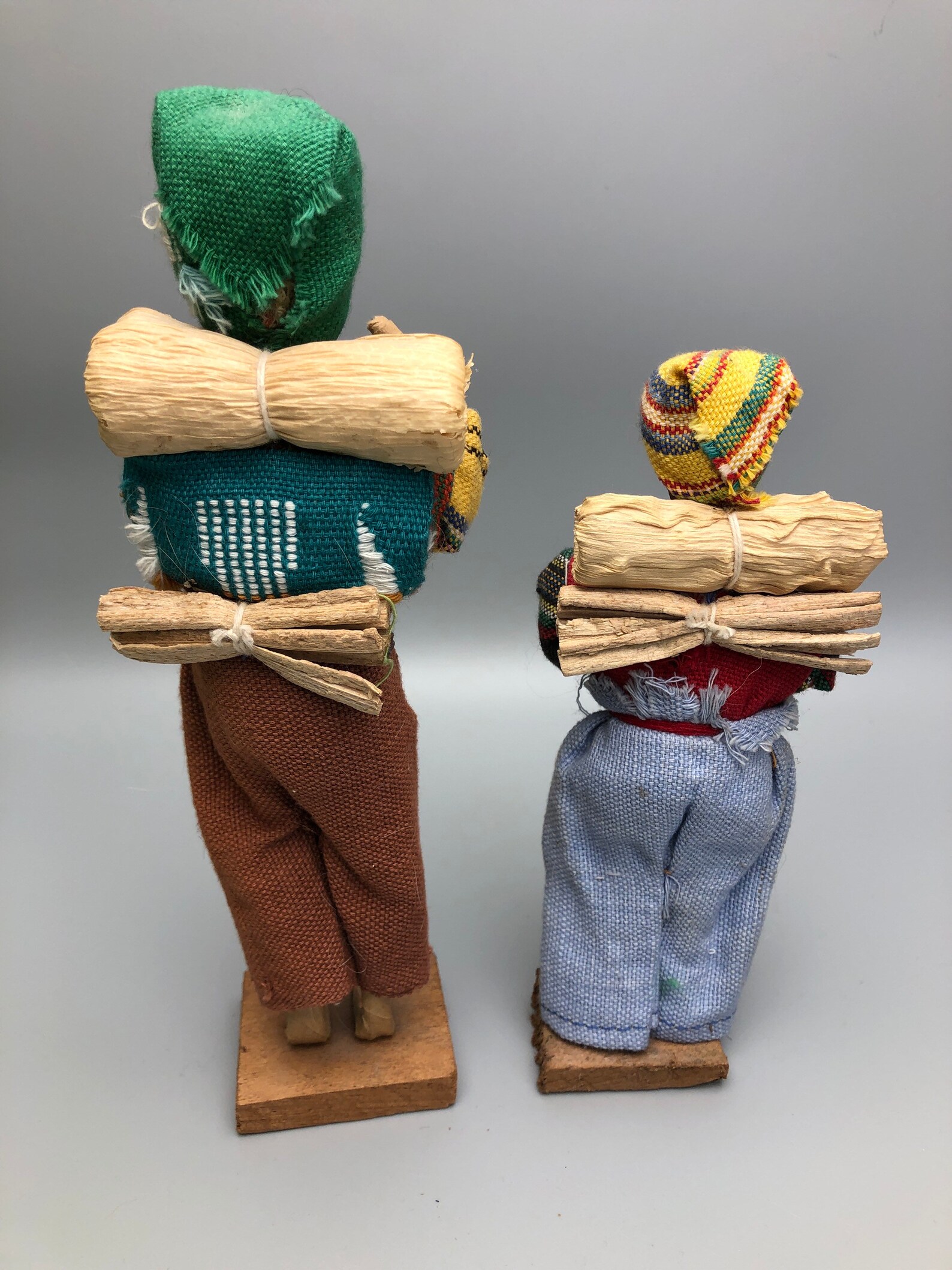Peru Folk Art Set of 3 Dolls, Hand Made Family Dolls Carrying Bundle on ...