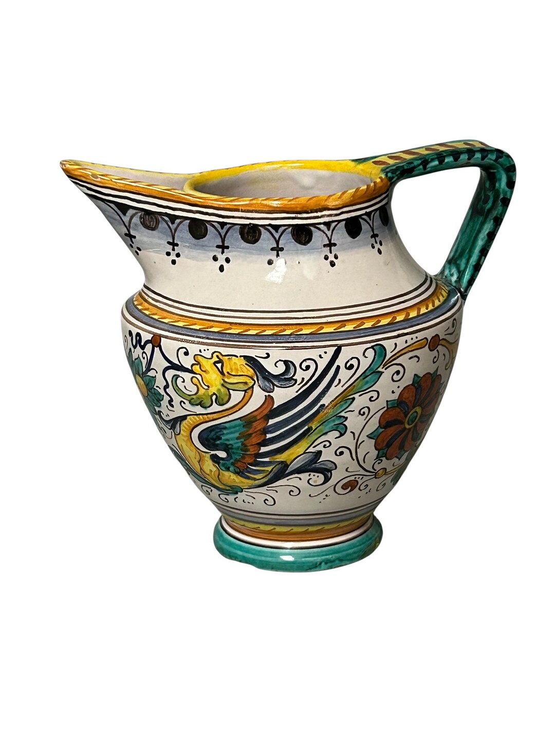 D.G. Deruta Raffaellesco Ceramic Pitcher Jug, Hand Painted Made in ...