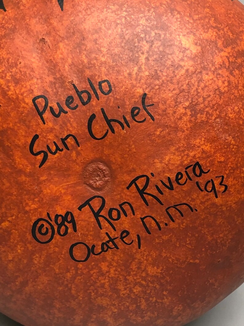 1989 RON RIVERA Native American Pueblo Sun Chief Signed Dated - Etsy