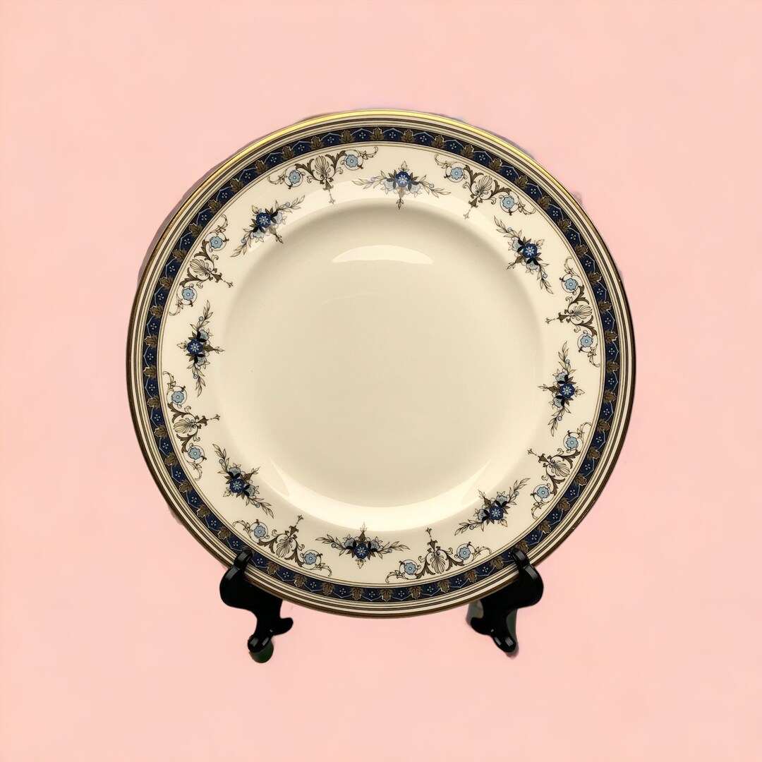 1973 Fine Bone China Minton 10.5 Dinner Plate grasmere Blue Gold Accent ...