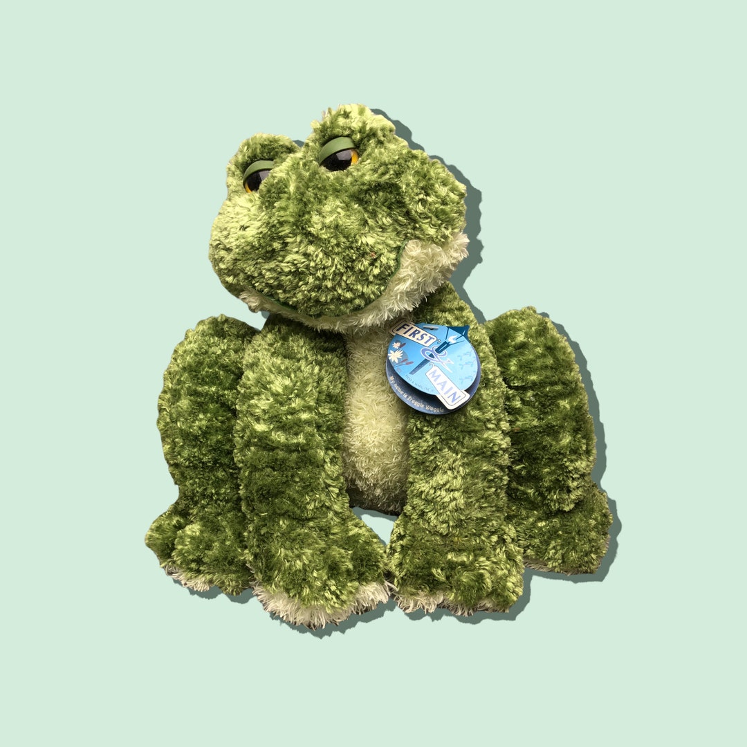 First & Main Froggle Woggle the Frog 11” Sitting Green Frog Rattler ...