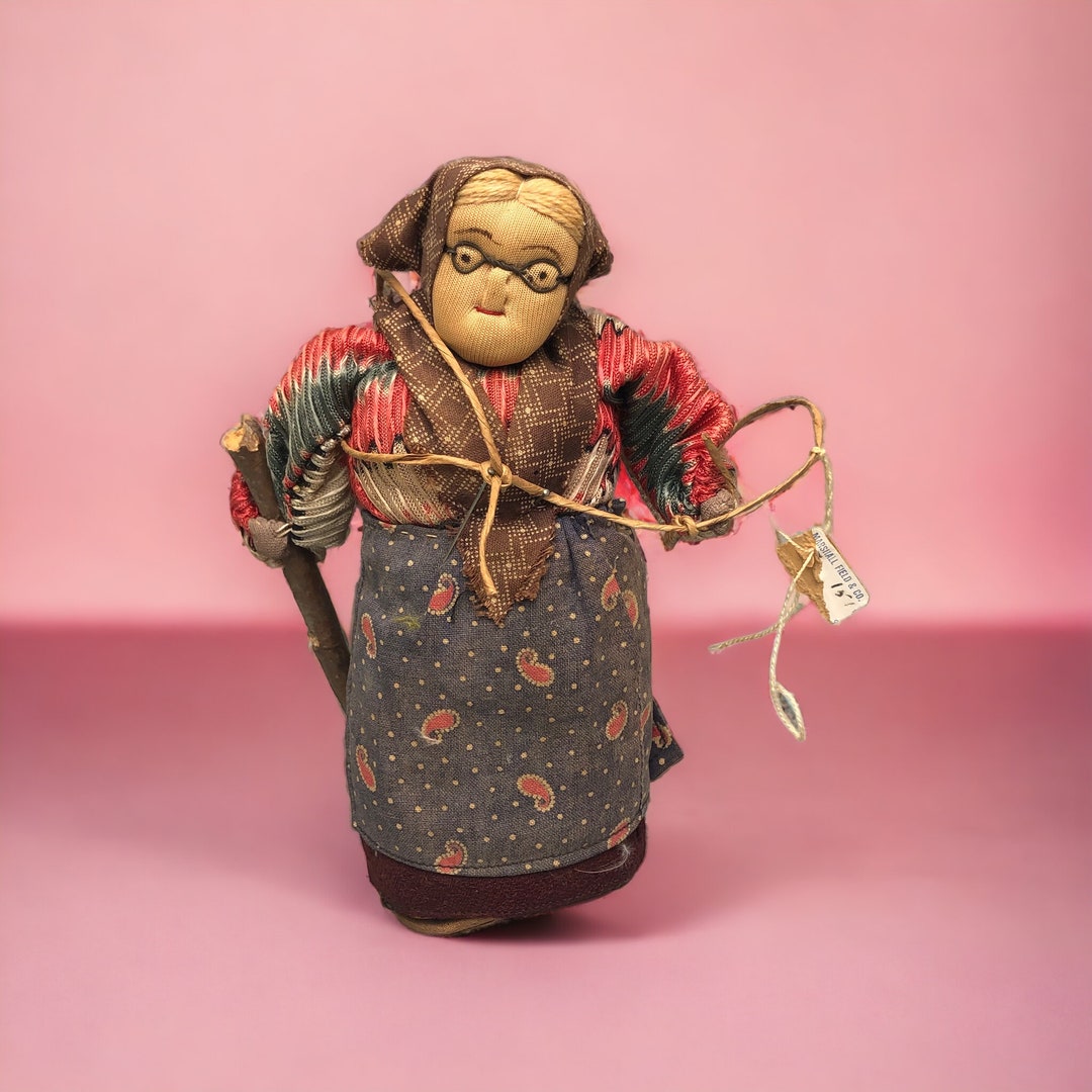 Rare Vintage Joan C Buchanan Straw Cone Shaped Rag Old Lady Doll - Etsy