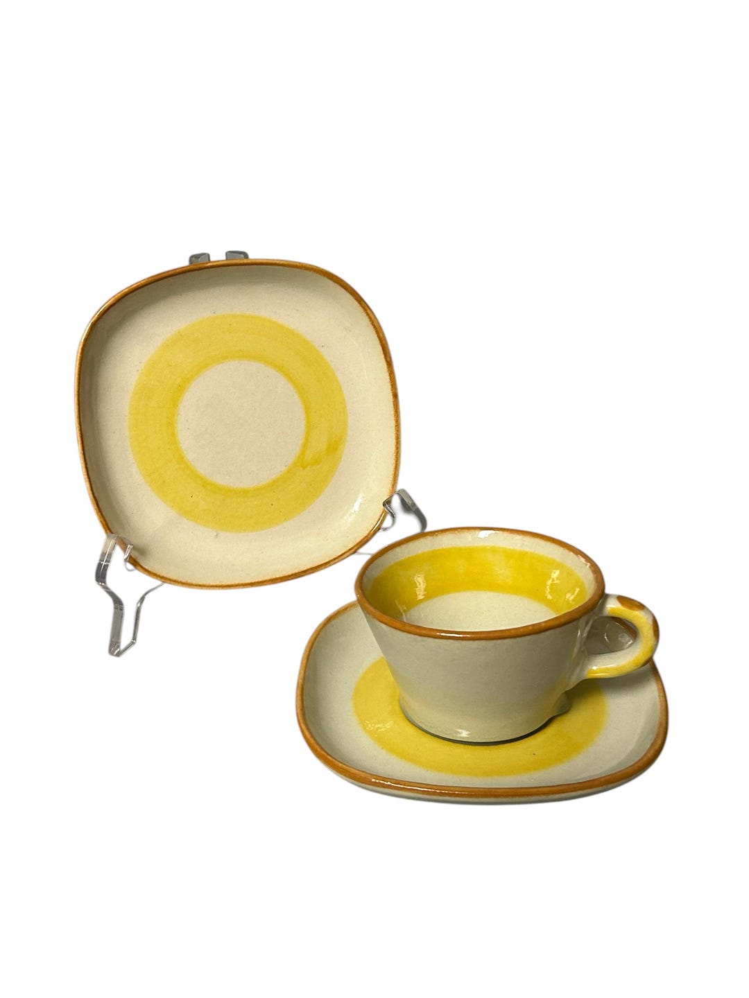Rare Winfield Pasadena Pottery Earthenware Yellow Set Teacup, Saucer ...