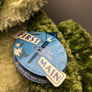 First & Main Froggle Woggle the Frog 11” Sitting Green Frog Rattler ...