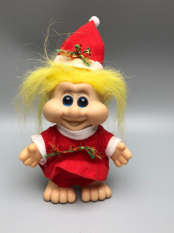 ITB Girl Christmas Troll Doll in Red Dress and Hat with Blond | Etsy