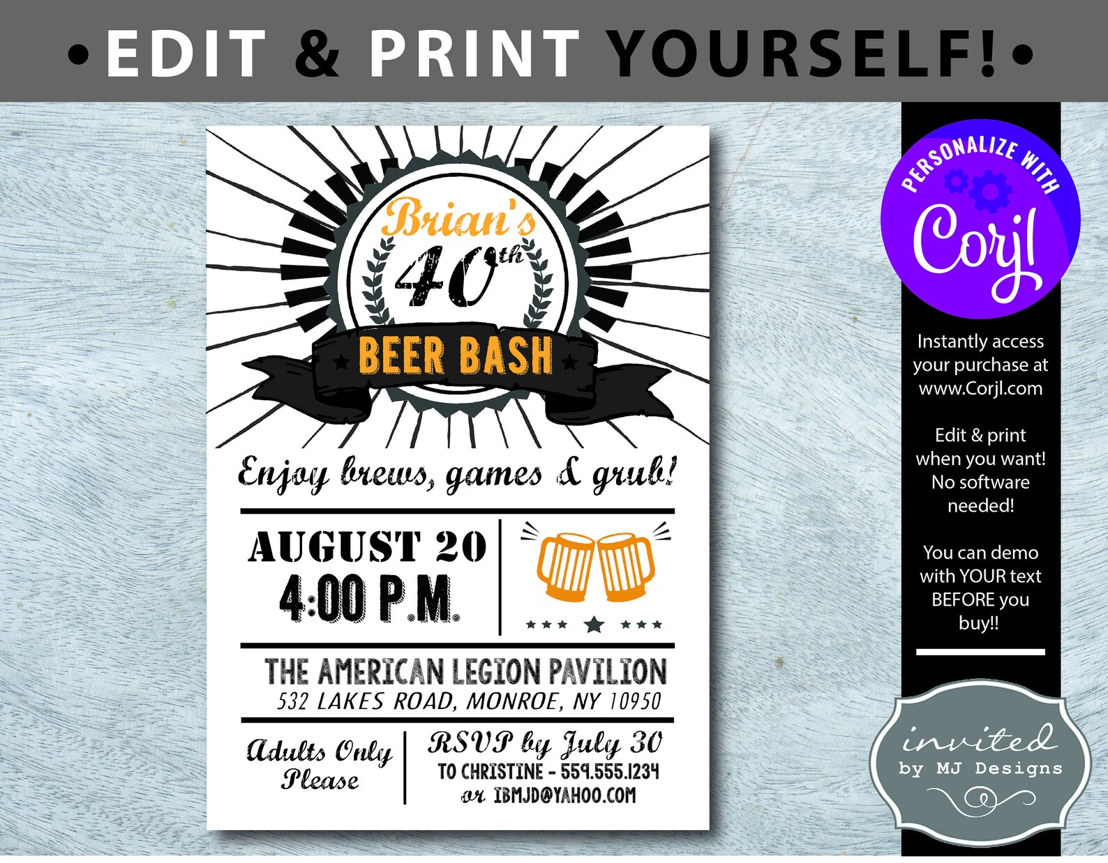 Beer Bash Birthday, Adult Birthday Invitation, Brew Birthday, Pub ...