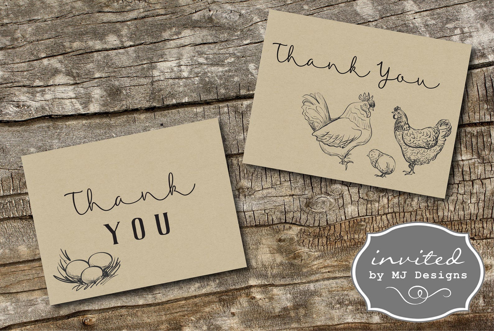 Thank You Card, Little Chick, Baby Chick, Farm Themed Baby Shower - Etsy