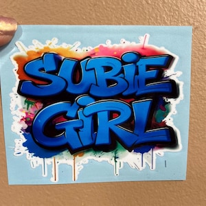 SUBIE Girl Decal , Sticker, Laptop Decal, Car Decal, Waterbottle ...