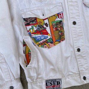 Vintage Get Used by Elie Comic Pop Art Denim Jacket Sz.l - Etsy