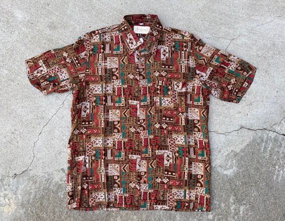 Vintage Cambridge Gold Button Up Sz. L | Etsy