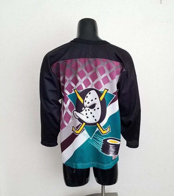 Vintage Anaheim Mighty Ducks CCM Graphic Hockey Jesey… - Gem