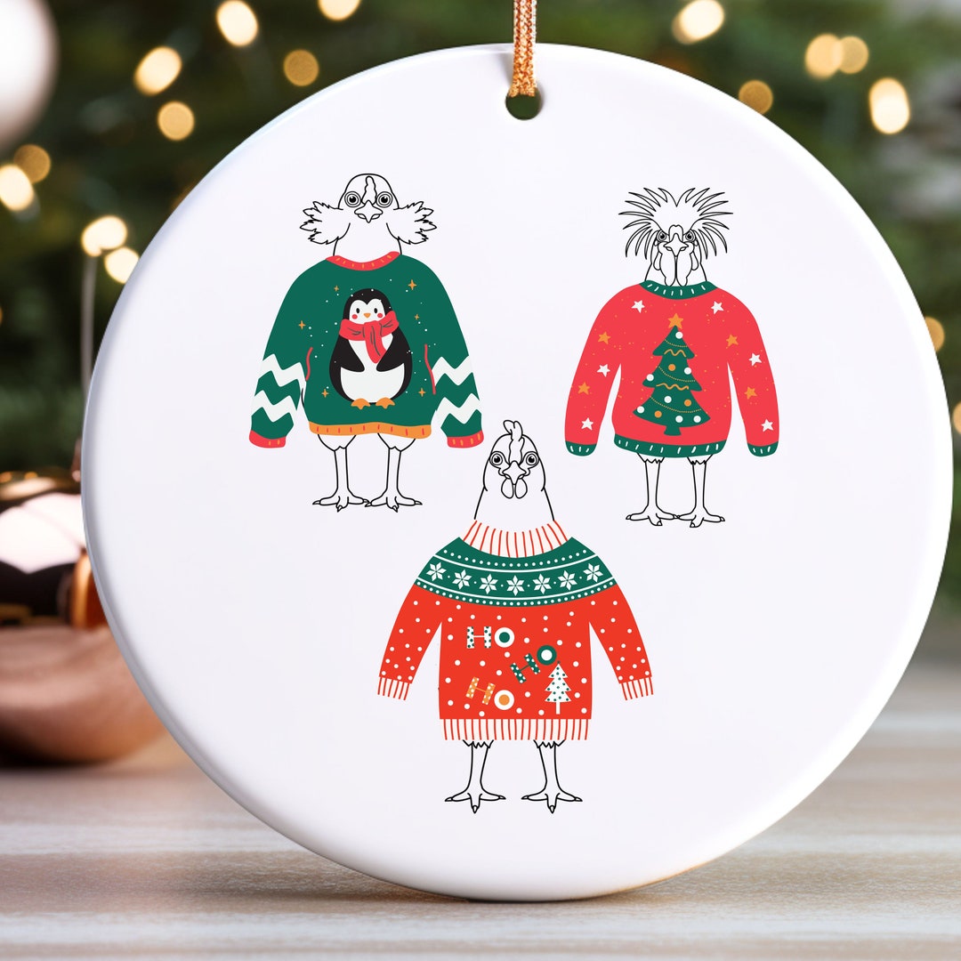 Christmas Chicken Ornament, Merry Chickmas, Stocking Stuffer, Chicken ...