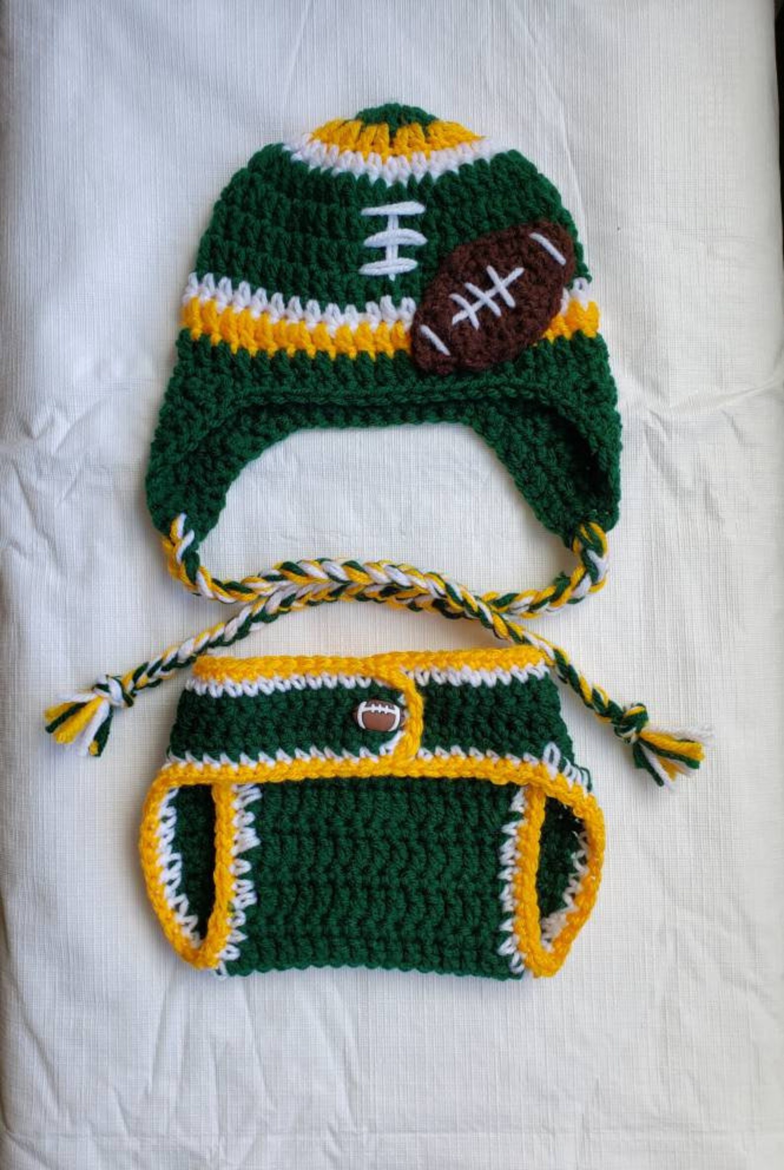 Green Bay Packers Hat and Diaper Cover Set. - Etsy